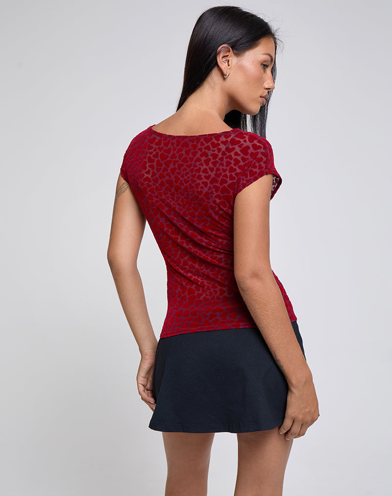 Top imprimé Red Heart Flock | Nova - motelrocks-com-eur