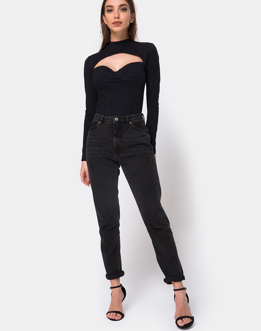 Galantis - Corsage découpé - Noir - motelrocks-com-eur